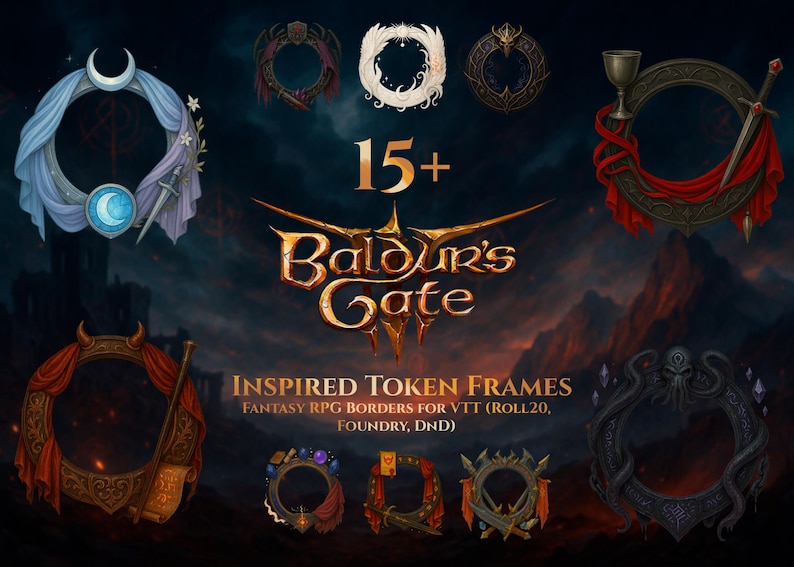 15+ Epic Token Frames – Inspired by Baldur's Gate 3 | Digital VTT ...
