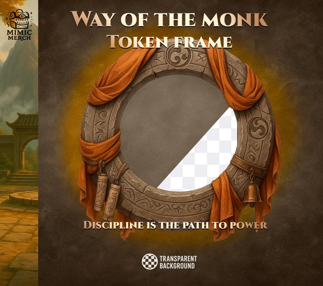 Monk Token Frame Pack for Dnd – 6 Color Variants – VTT Border for ...