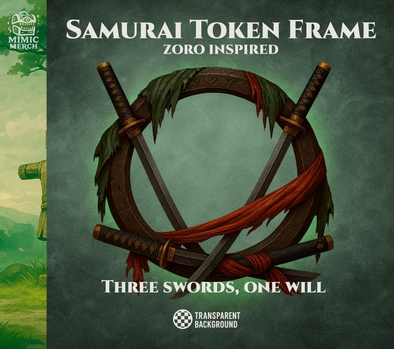 Samurai Token Frame – Zoro Inspired | One Piece | Dnd VTT Token Border ...