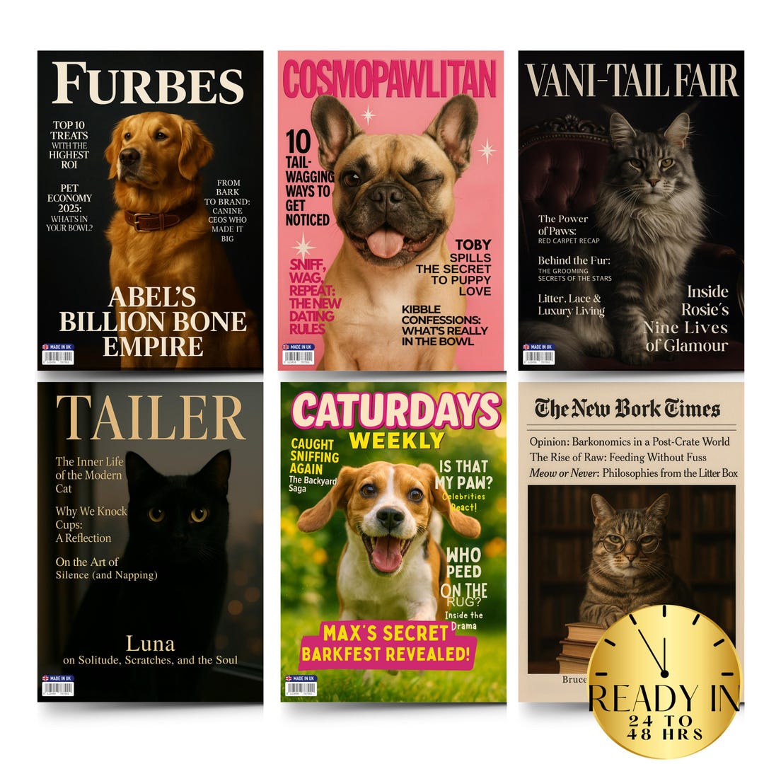 Personalized Pet Artwork: Turn Your Furry Friend Into a Magazine Cover ...
