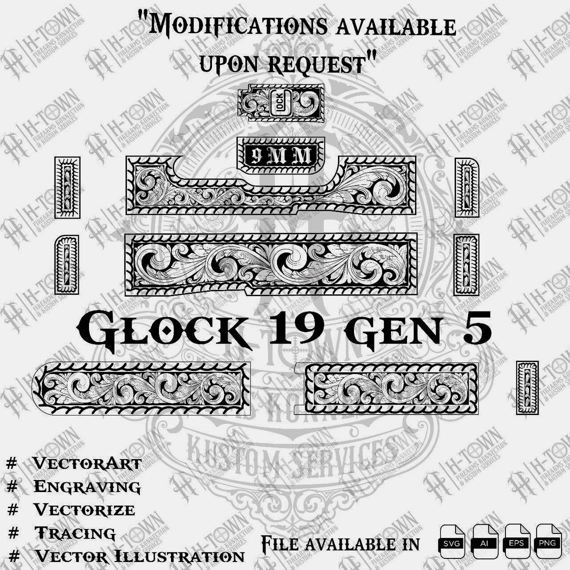 Glock 19 Gen5 Scroll Design - Etsy