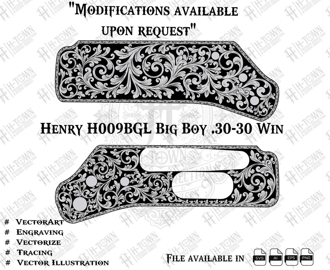 Rifle Scroll Vector: Laser Engraving Design (SVG, AI, EPS Digital ...