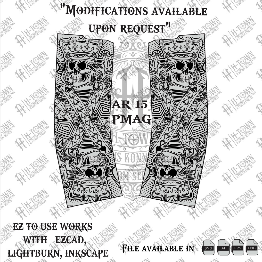 Skull King AR-15 PMAG Wrap | Playing Card Engraving | Svg Png Ai EPS ...