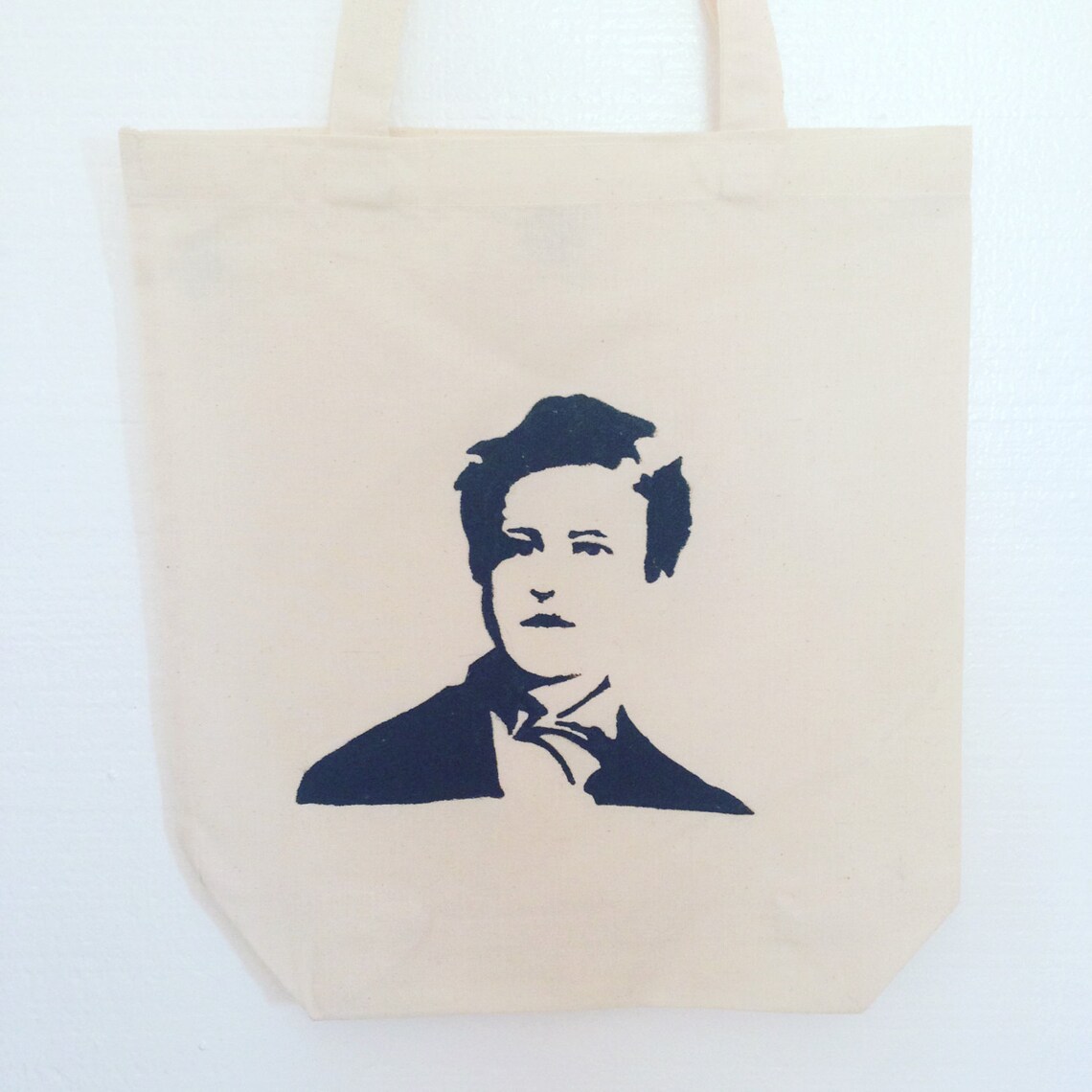 Arthur Rimbaud Tote Bag Hand Painted Stencil - Etsy