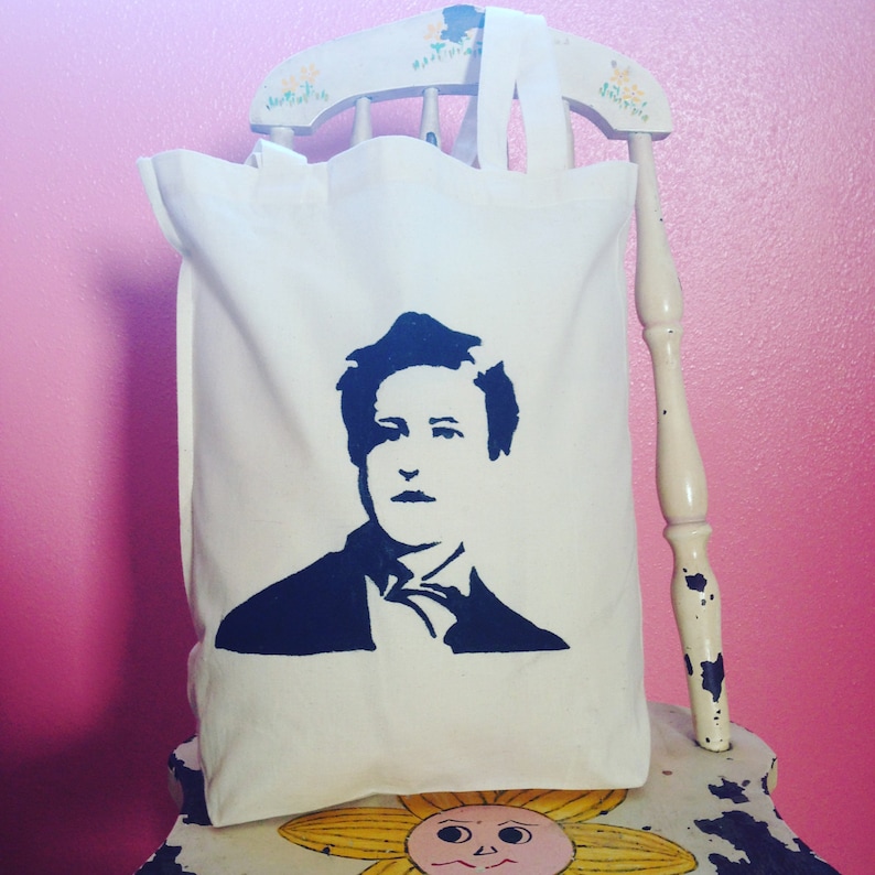 Arthur Rimbaud Tote Bag Hand Painted Stencil - Etsy