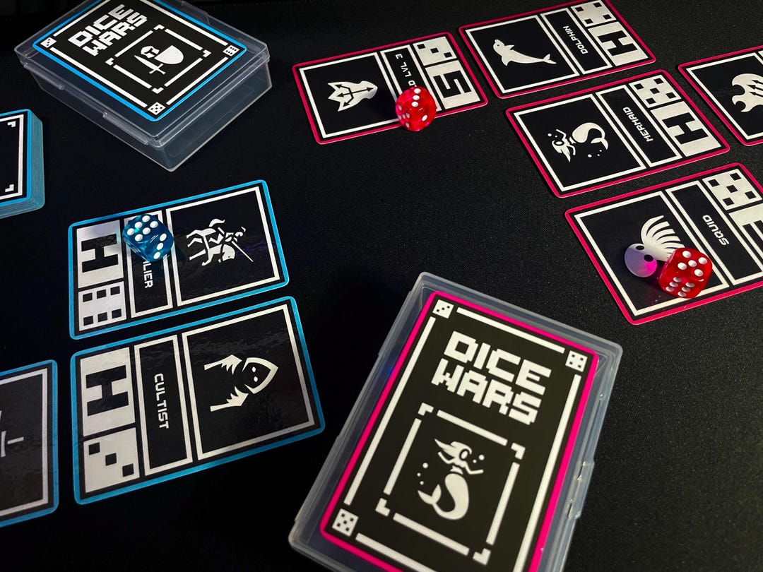 Dice Wars – 2 Player Dice Card Game – Knights Vs Mermaids – Battle Pack ...