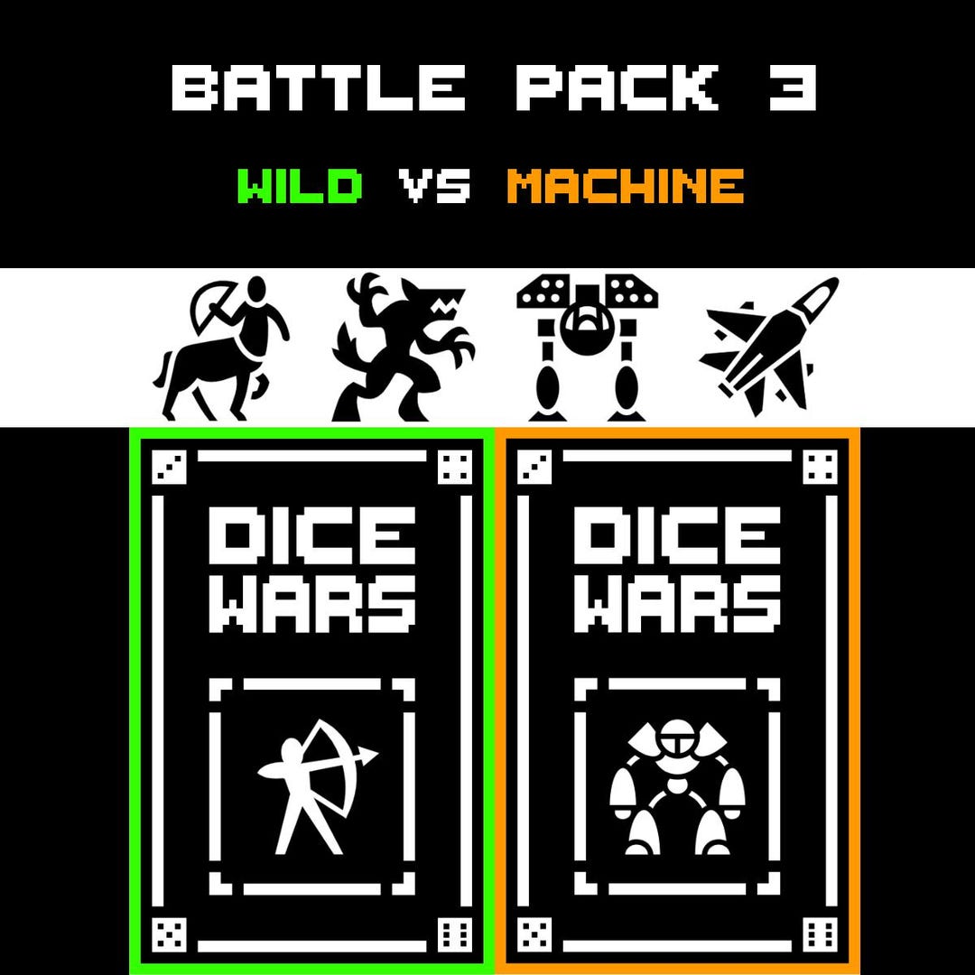 Dice Wars – 2 Player Dice Card Game – Wild Vs Machine – Battle Pack 3 ...