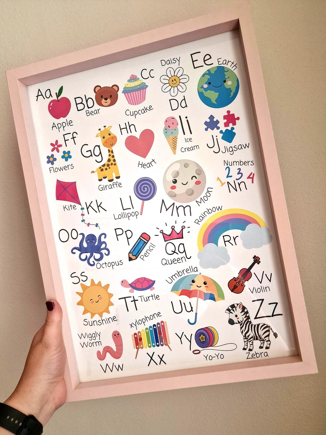 Printable Alphabet Poster | Kids Learning Wall Art | Fun ABC Chart for ...