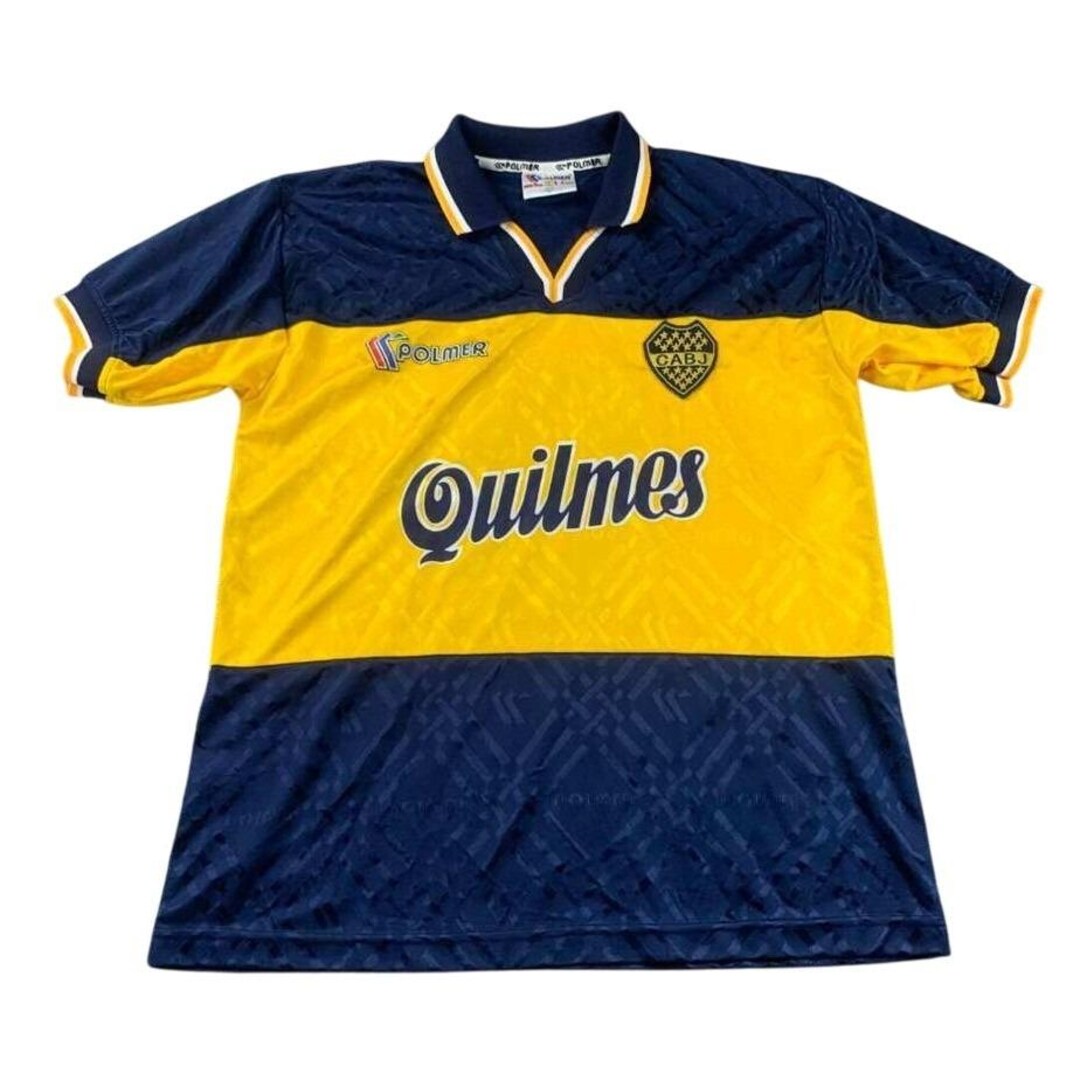 Vintage 90s Boca Juniors Soccer Jersey Polmer Peru Quilmes #8 CABJ Rare ...