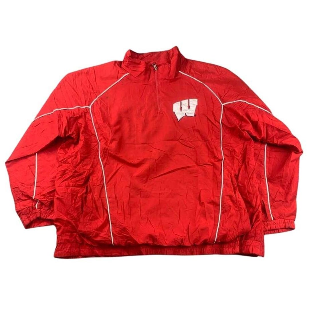 Vintage 58 Sports Wisconsin Badgers Jacket Men XXL Red 1/4 Zip Pullover ...