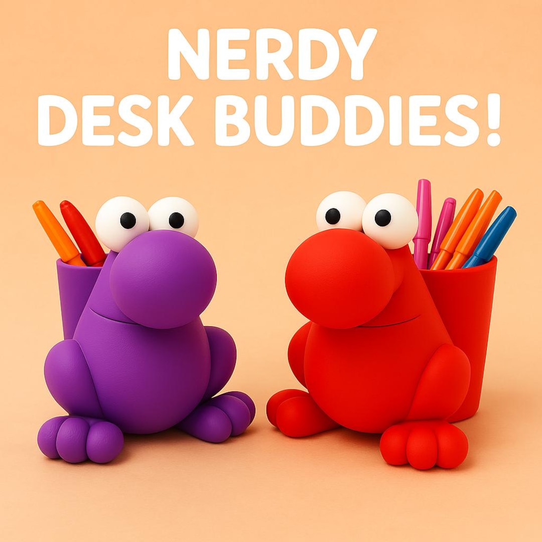 3D Printed Nerd Pen Holder With Hidden Compartment: Geeky Desk ...