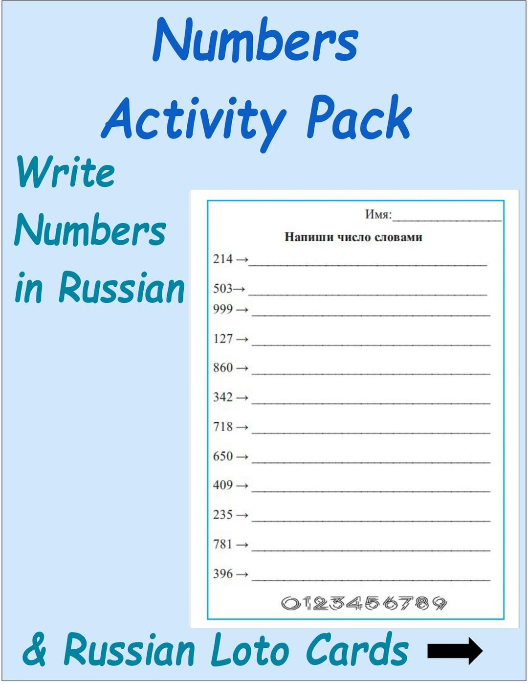 Russian Numbers Activity Pack for Kids | Connect the Dots, Write the ...