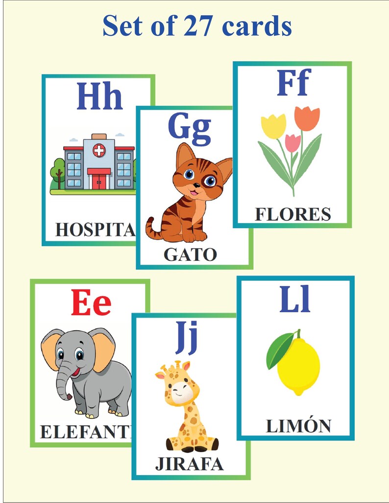 Spanish Alphabet Flashcards Printable | Bilingual Learning (digital ...