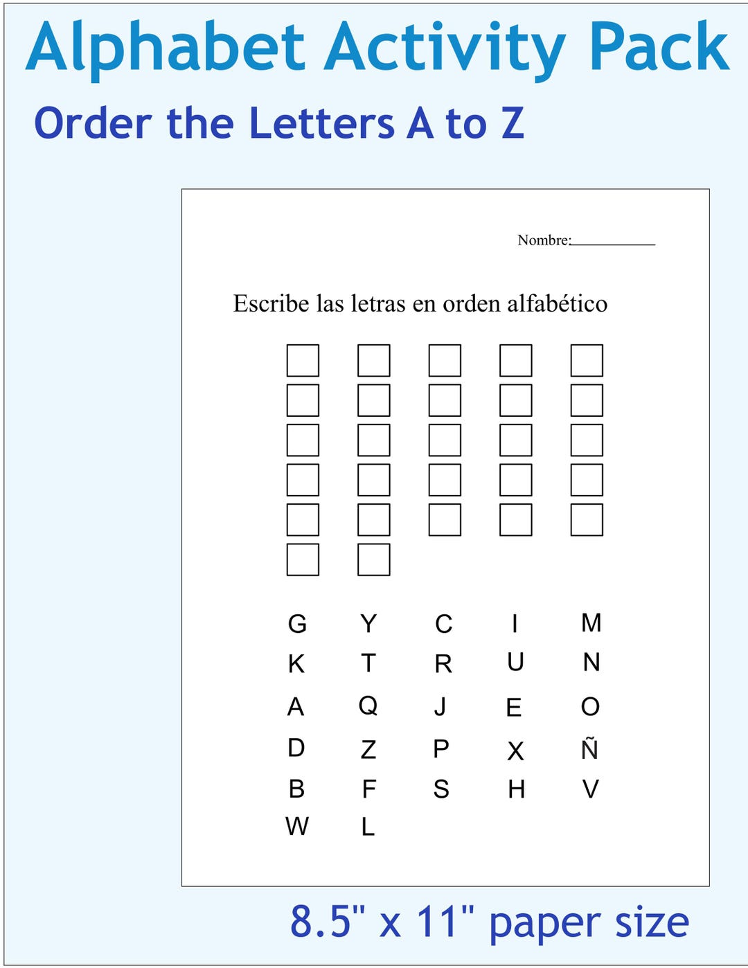 Spanish Alphabet Activity Pack | Ages 5–9 | PDF Printables - Etsy