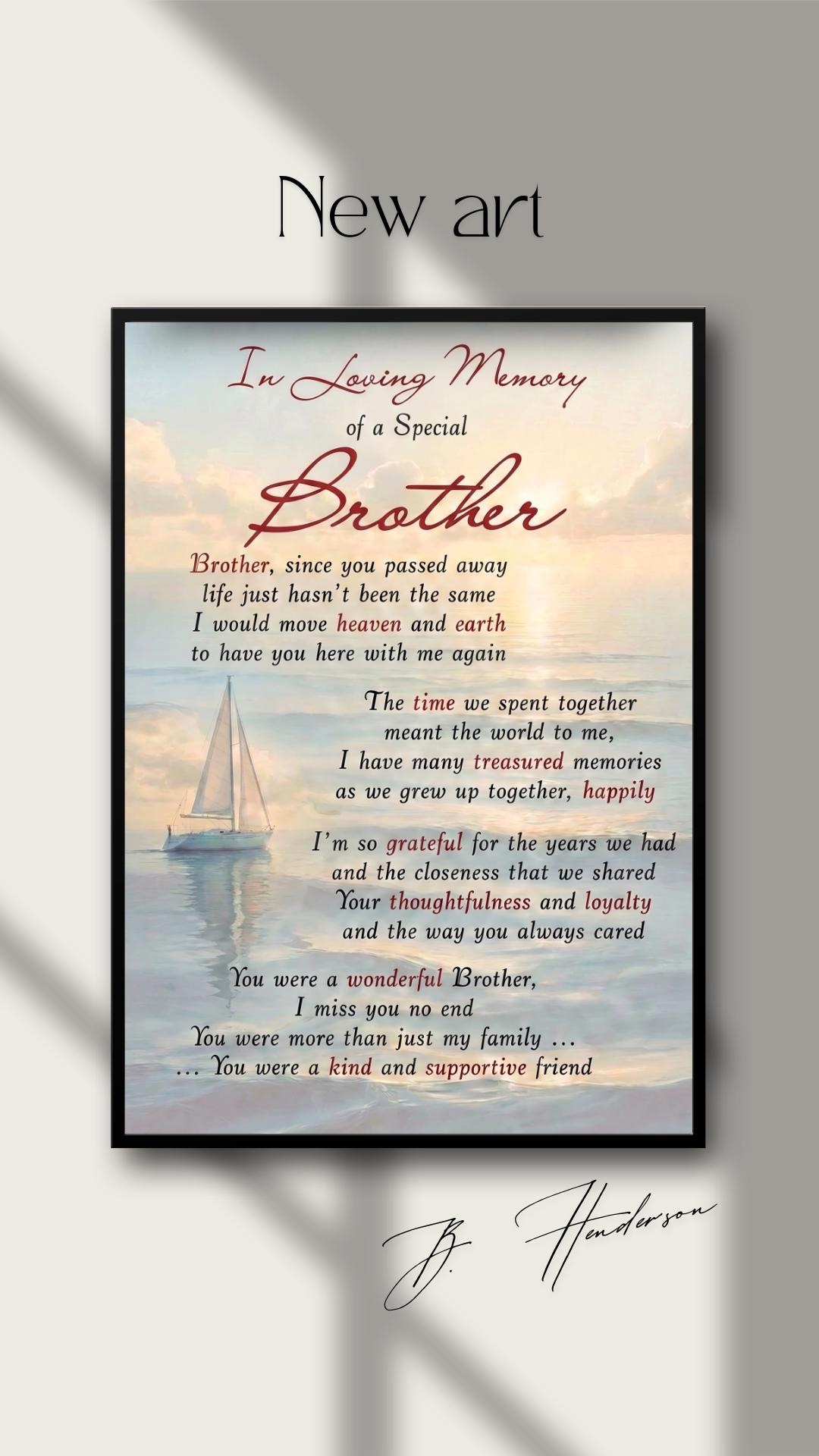 A Heartfelt Memorial Poem. A Tribute to a Cherished Brother ...