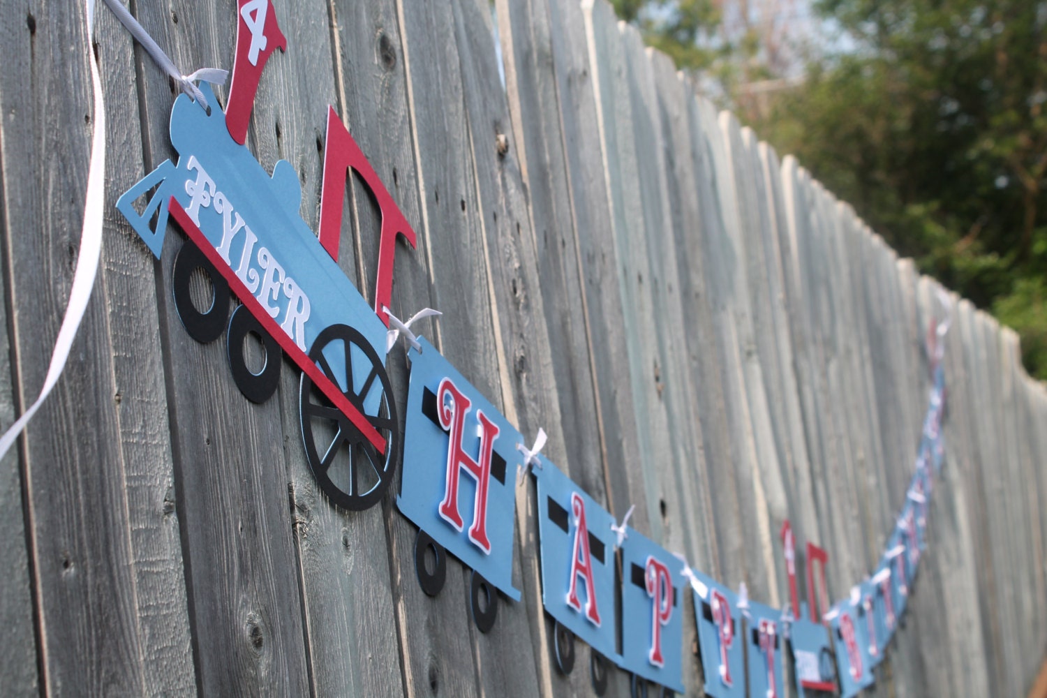 Train Happy Birthday Banner - Etsy