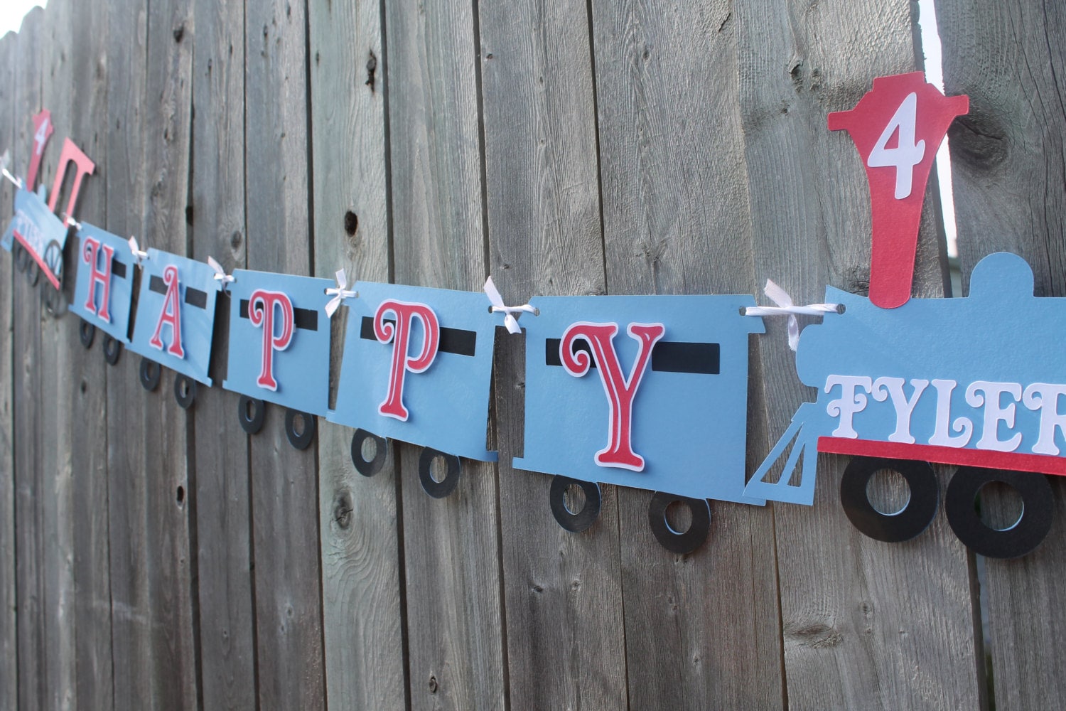 Train Happy Birthday Banner - Etsy
