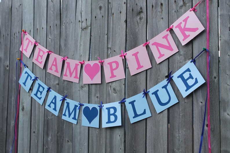 Team Pink/ Blue Photo Prop Banners - Etsy