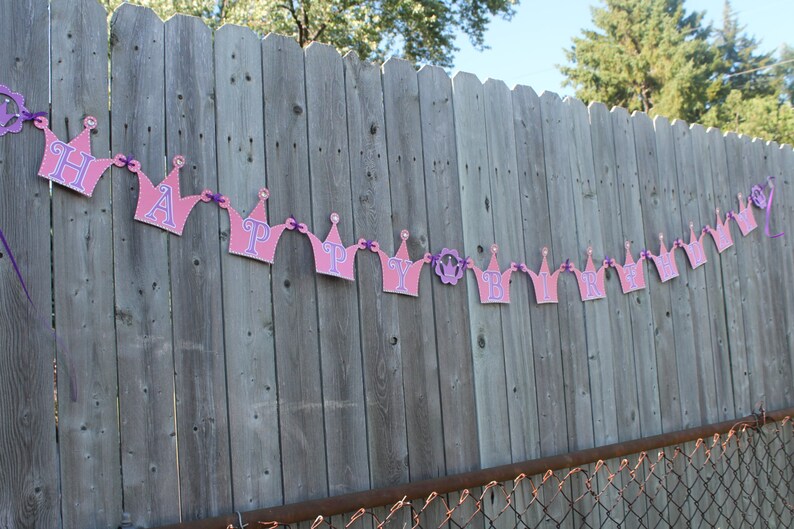 Princess Crown Birthday Banner - Etsy