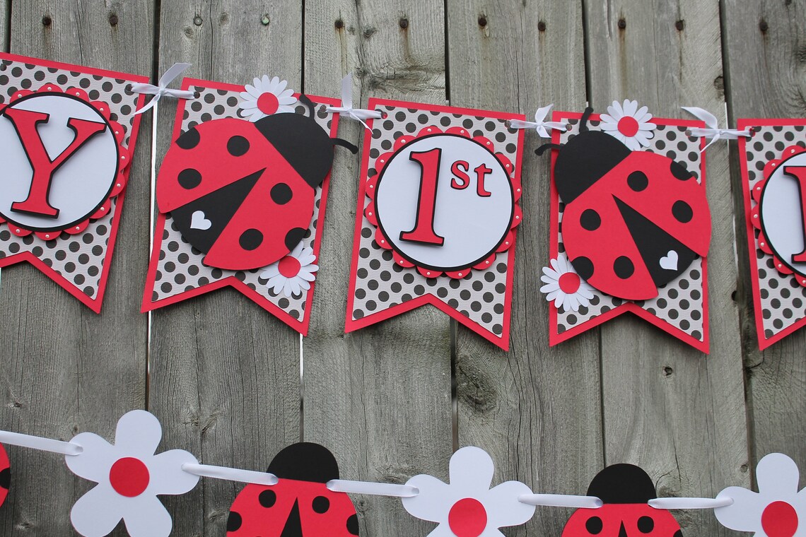 Lady Bug Birthday Banner - Etsy