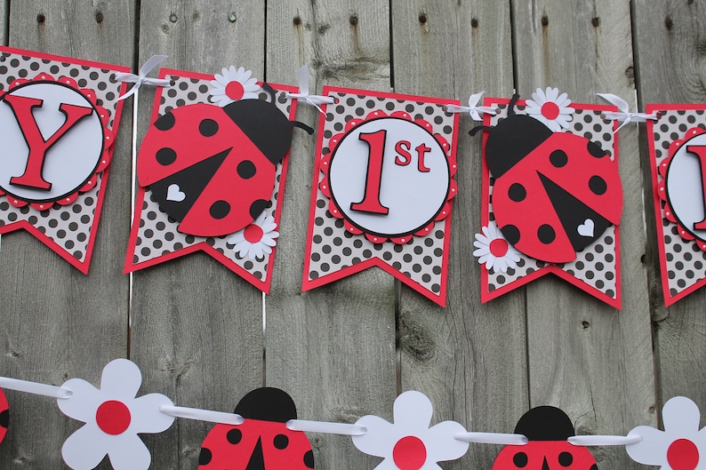 Lady Bug Birthday Banner - Etsy