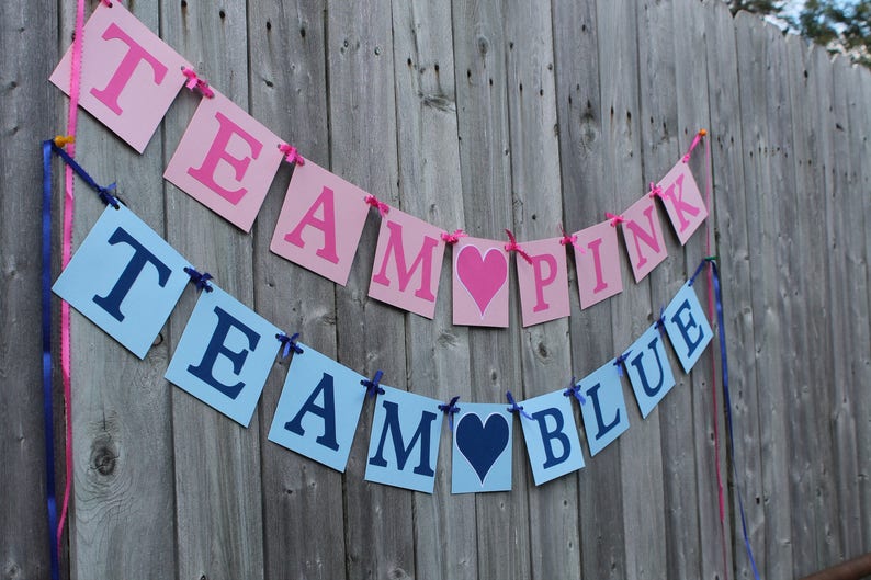 Team Pink/ Blue Photo Prop Banners - Etsy