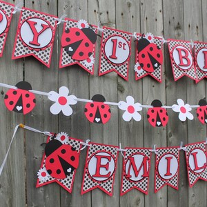 Lady Bug Birthday Banner - Etsy