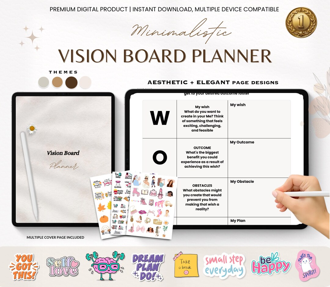 Vision Board Planner | Goal Mapping, Dream Tracker, Affirmations ...