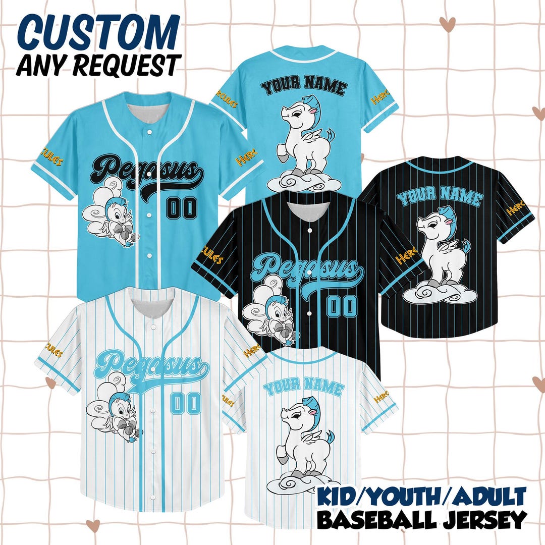 Custom Hercules Pegasus Collection Baseball Jersey, Baby Pegasus ...