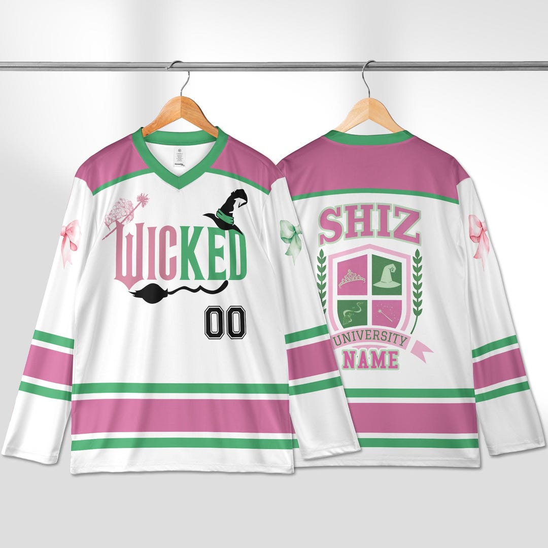 Custom Wicked Witch Hockey Jersey, Changed for Good Shirt, Shiz ...