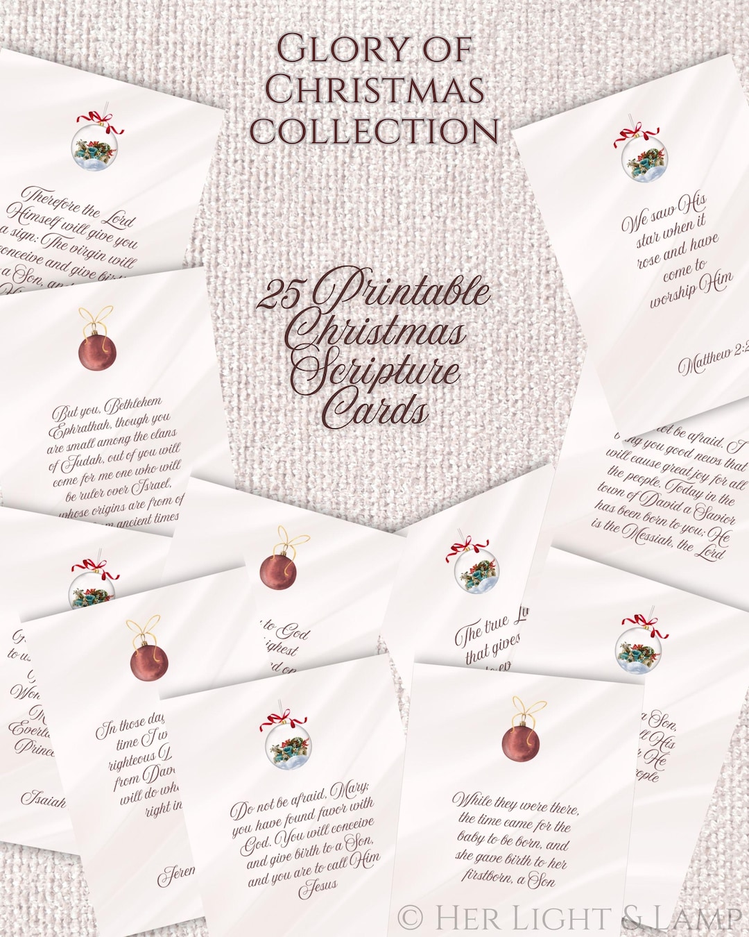 Printable Christmas Scripture Cards: Joyful Bible Verses (digital ...