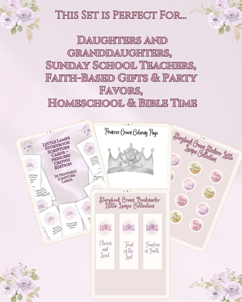 Princess Crown Bible Verse Cards for Girls | Printable Scripture Cards ...