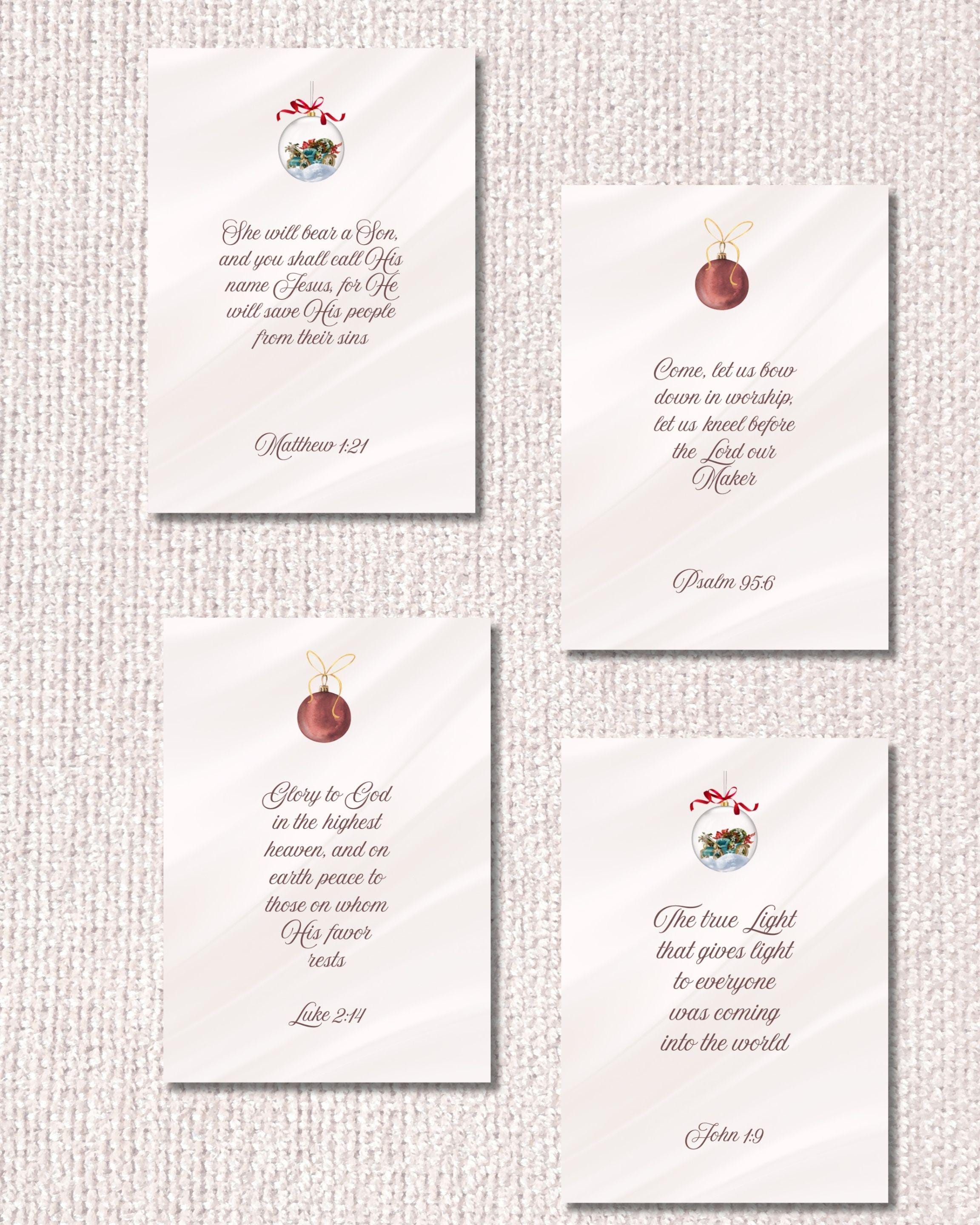 Printable Christmas Scripture Cards: Joyful Bible Verses (digital ...