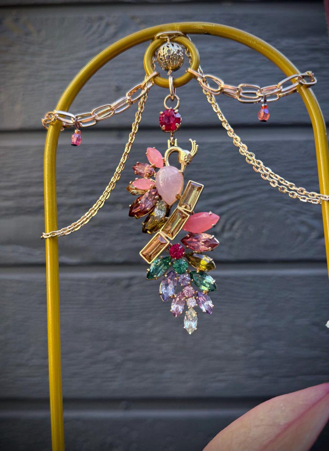 Golden Arch Glam Peacock Plant Support - Etsy