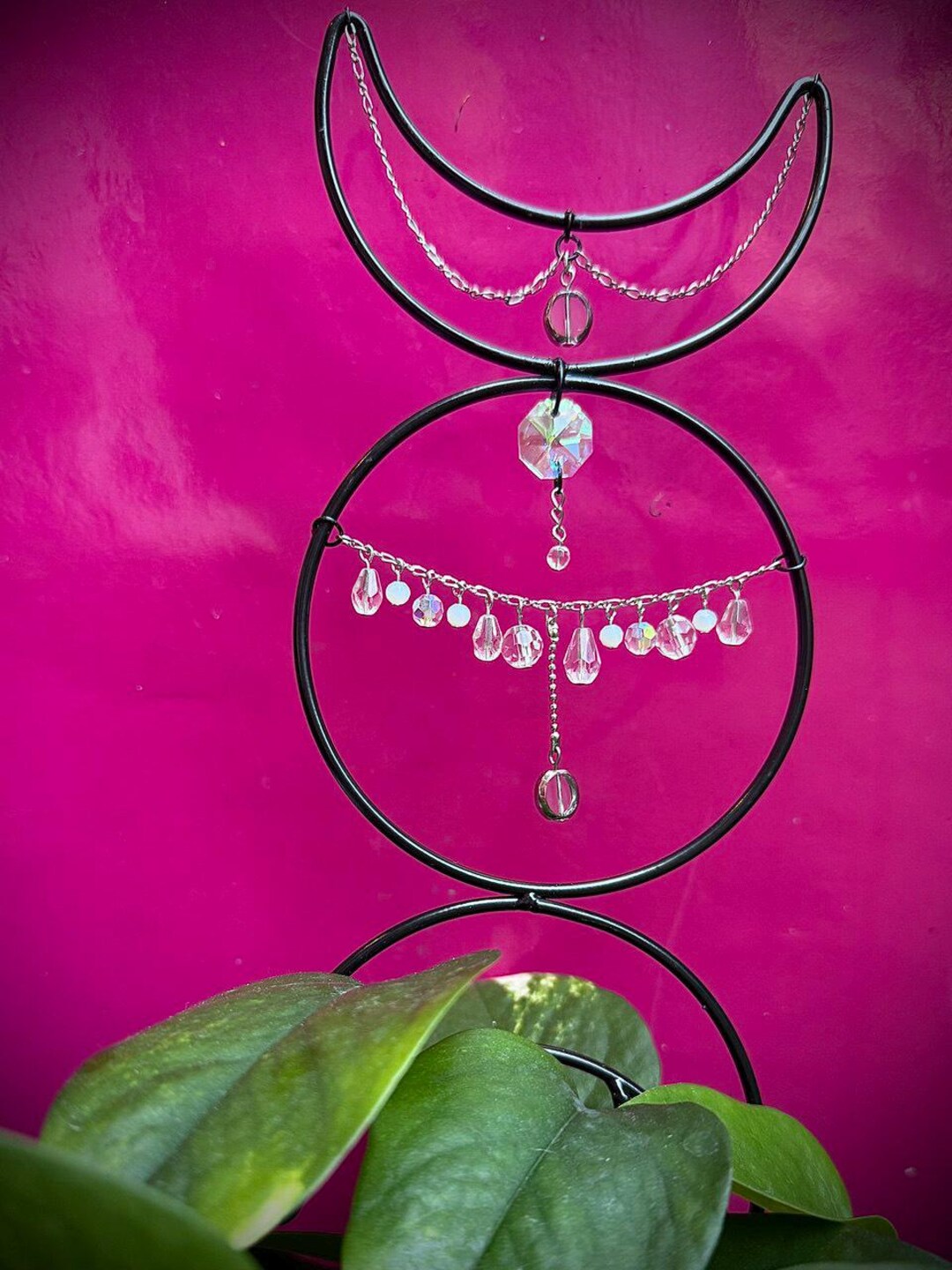 Crystal Moon Trellis – Celestial Plant Accessory for Houseplants - Etsy