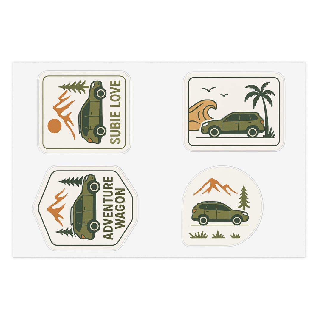 Subaru Adventure Sticker Pack: Waterproof Car, Laptop, Water Bottle ...