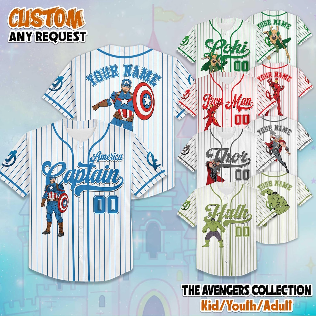 Custom the Avengers Characters Baseball Jersey, Personalized Marvel ...