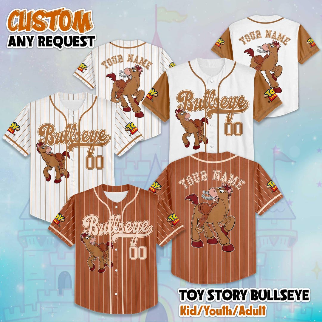 Personalized Toy Story Bullseye Baseball Jersey, Custom Toy Story ...