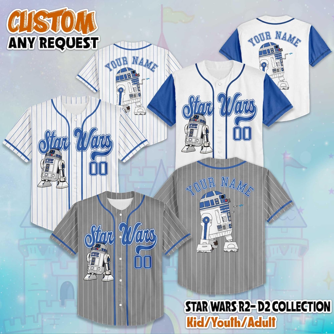 Personalized Star Wars R2- D2 Robot Baseball Jersey, Custom R2- D2 ...