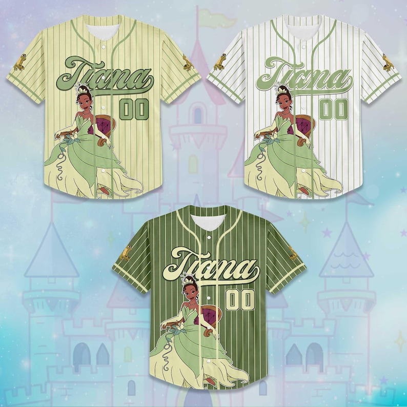 Custom Tiana the Princess and the Frog Baseball Jersey, Disney Tiana ...
