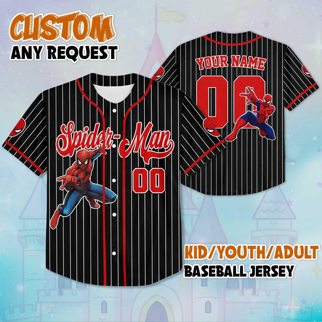 Custom Amazing Spider-man Baseball Jersey, Personalized Spider-man ...