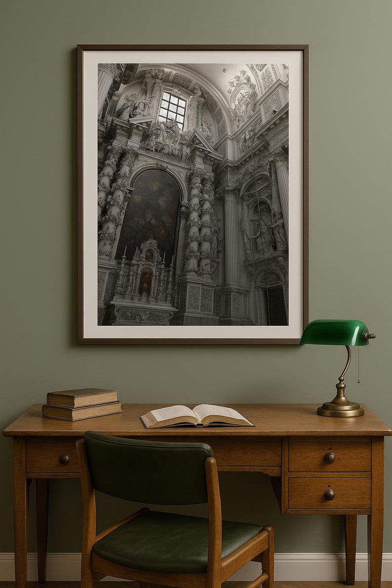 Baroque Splendor in Light and Shadow – Ornate Church Interior ...