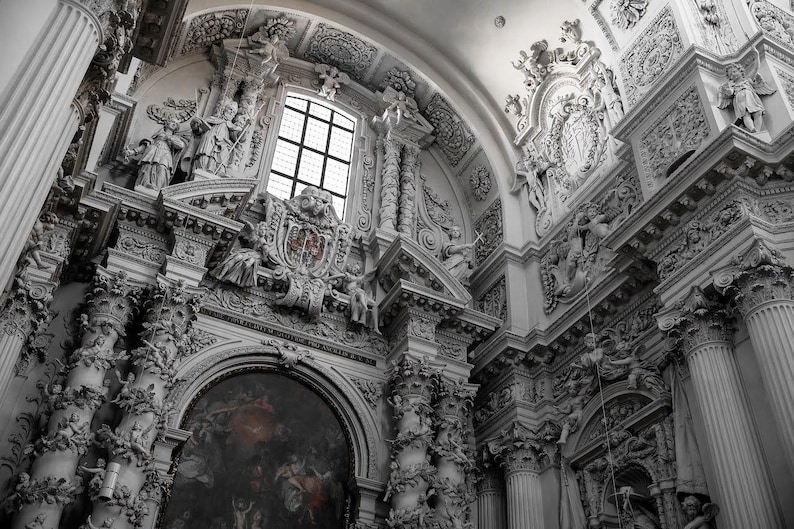 Baroque Splendor in Light and Shadow – Ornate Church Interior ...