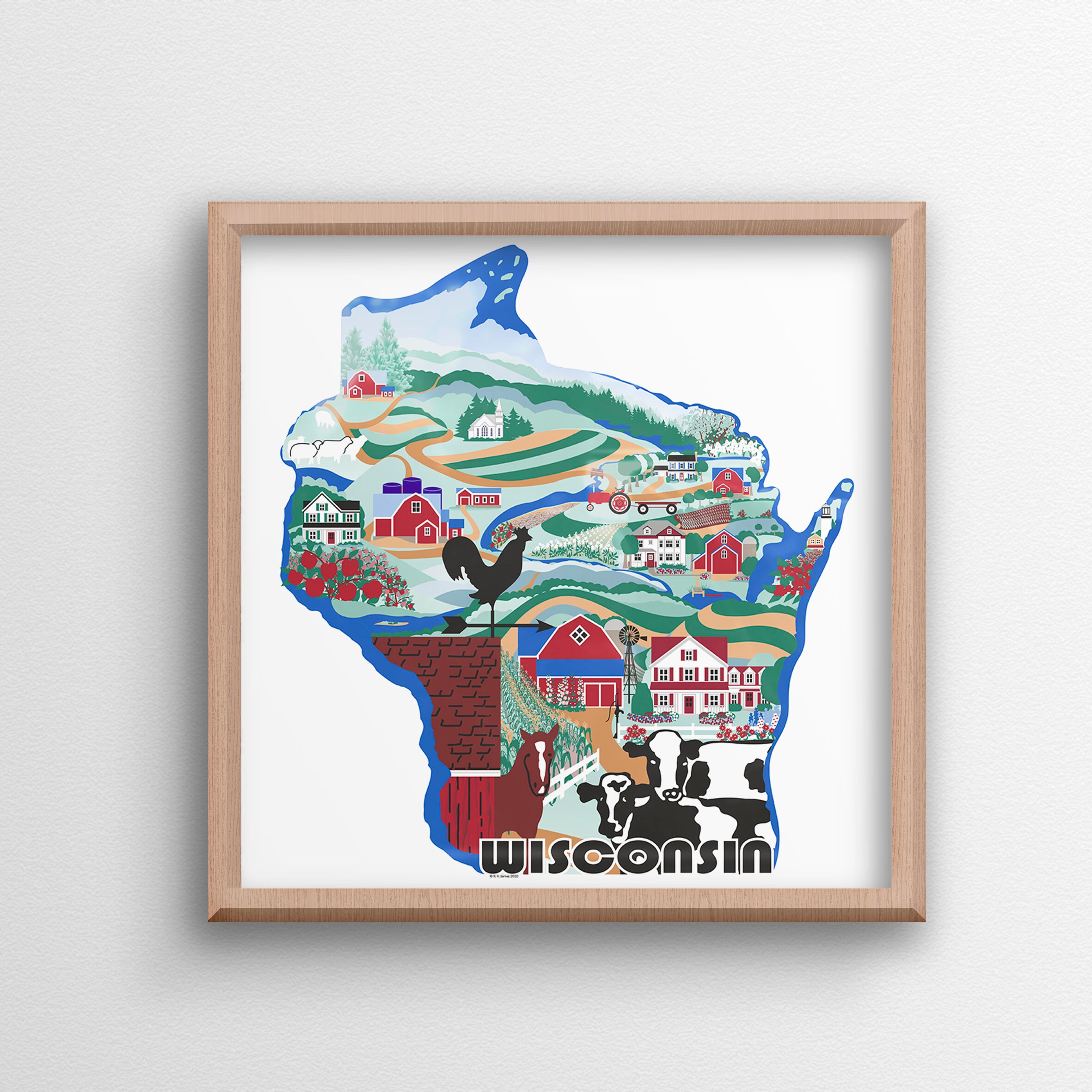 Wisconsin Country Sampler Ceramic Tile, Trivet, Decorative Tile 003 - Etsy
