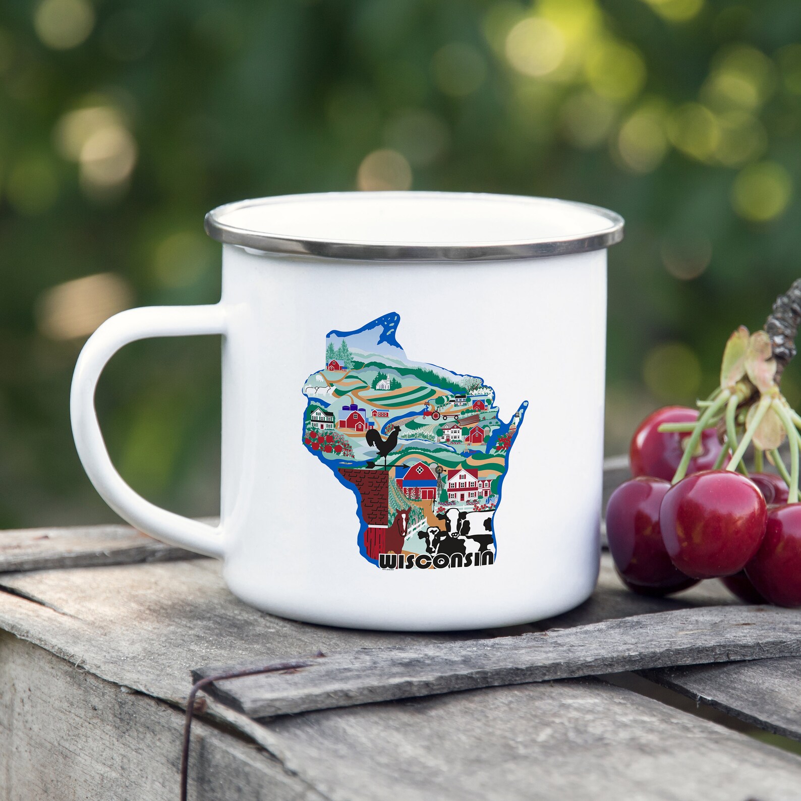 Wisconsin Country Sampler Ceramic Coffee Mug, Dairy State Gift - Etsy