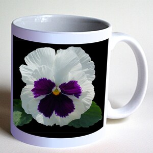 Pansy Ceramic Tile, Floral Trivet, White Flower Photograph, Gardener ...