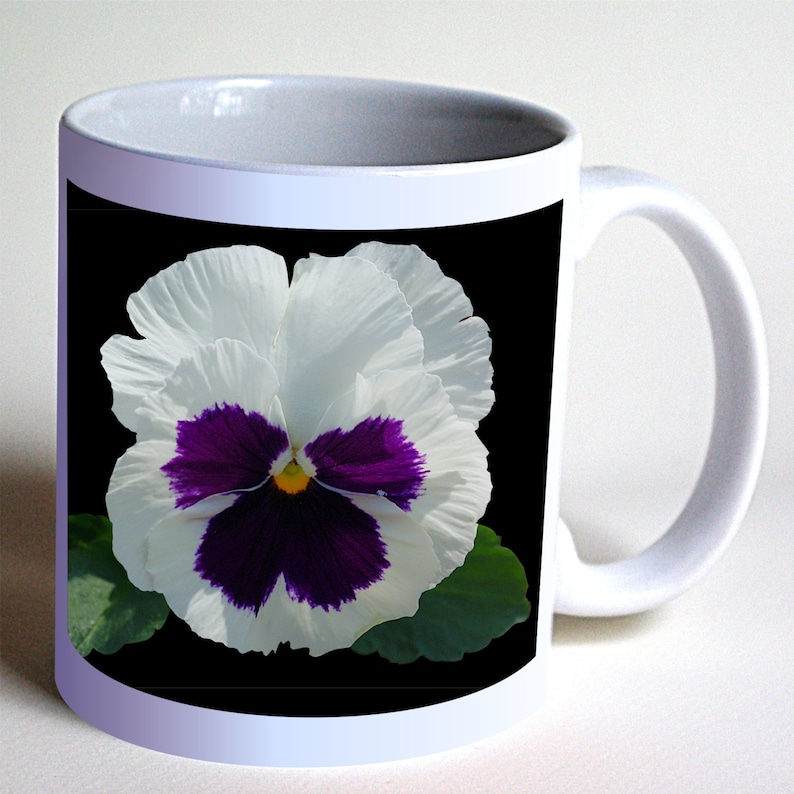 Pansy Ceramic Tile, Floral Trivet, White Flower Photograph, Gardener ...