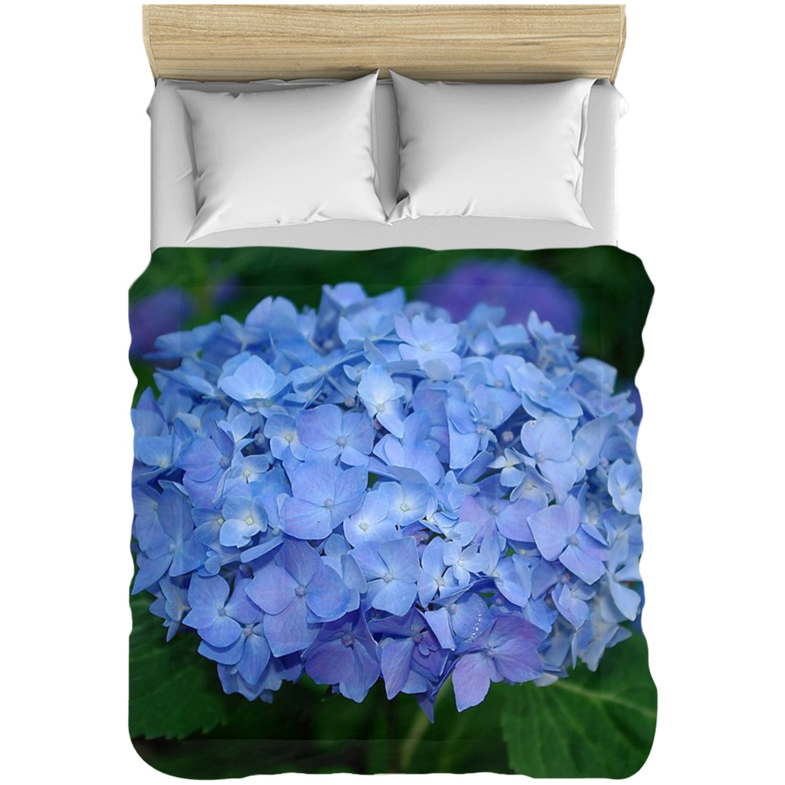 Blue Hydrangea Comforter, Bedroom Decor, Floral Bedding, Floral Home ...