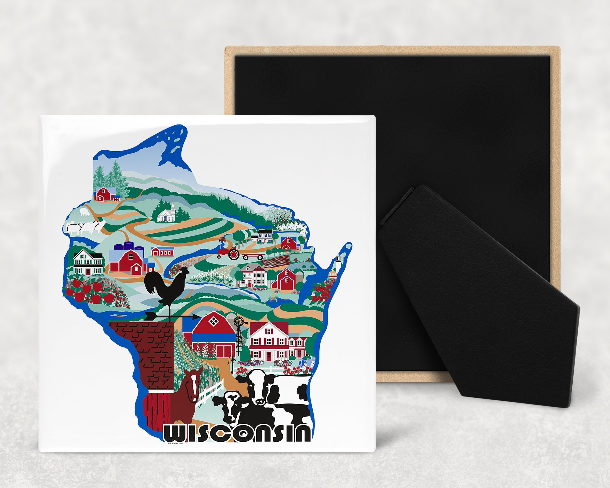 Wisconsin Country Sampler Ceramic Tile, Trivet, Decorative Tile 003 - Etsy
