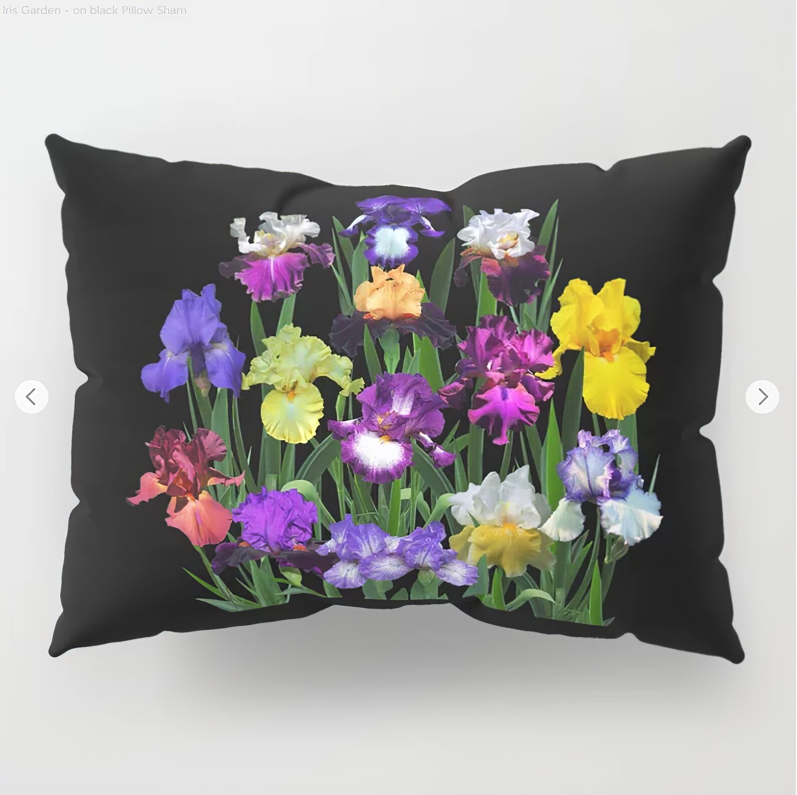 Iris Garden Comforter, on Black, Floral Bedroom Decor, Bedding, German ...